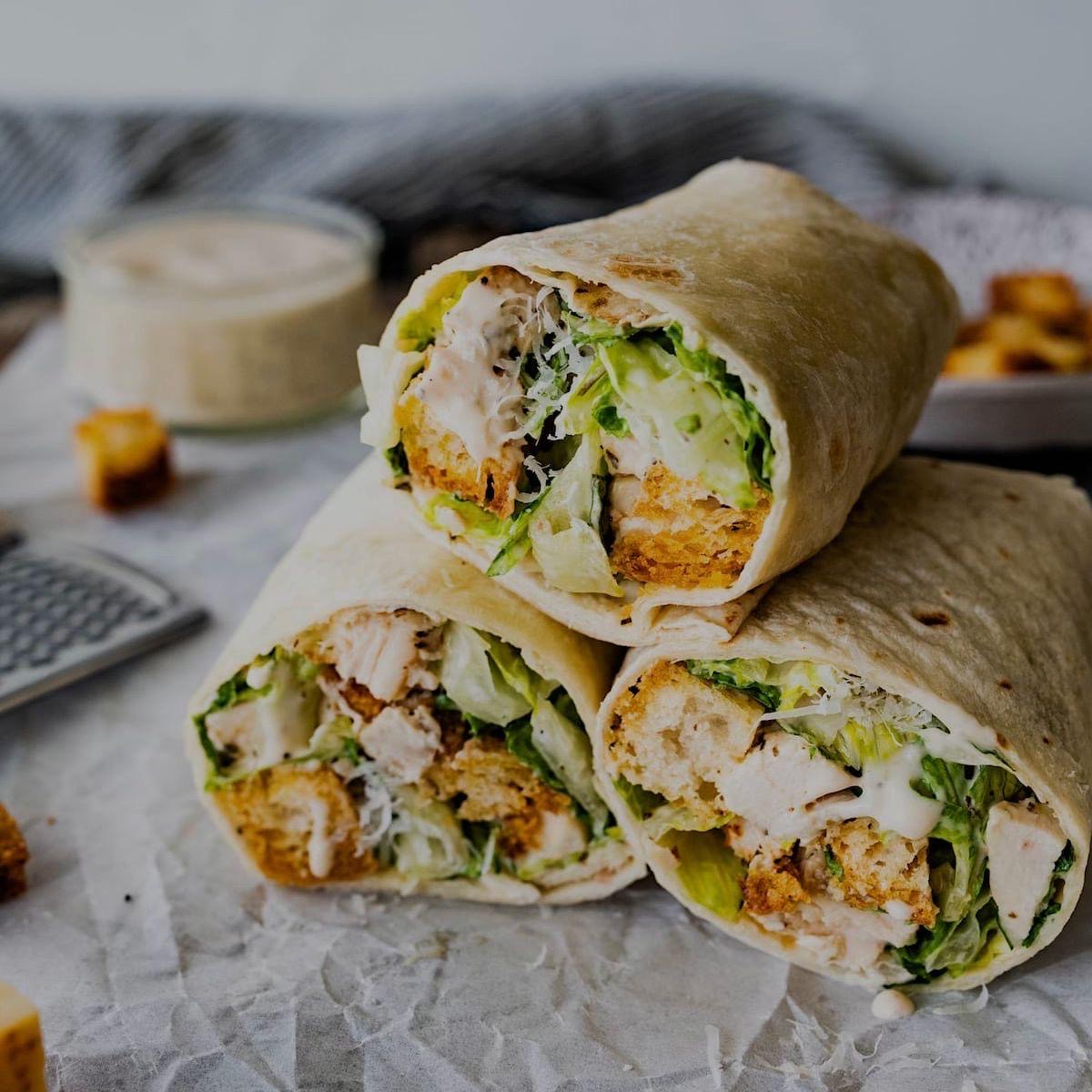 Chicken Caesar Wrap with Kettle Chips (Delivered: November 9) – Whisk Meals